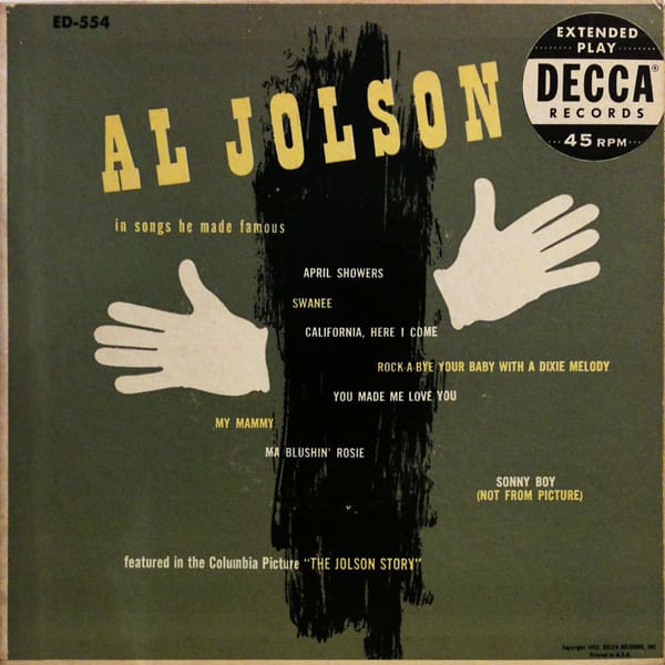 Buy Songs He Made Famous From "The Jolson Story" (45) | Al Jolson ...